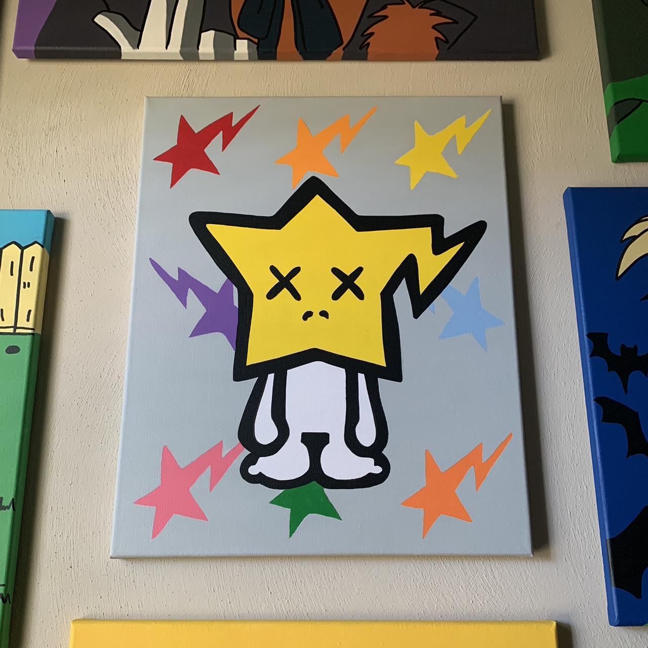 Bape x Kaws Star Acrylic Painting 💫🦍. 16" x 20"... - Depop