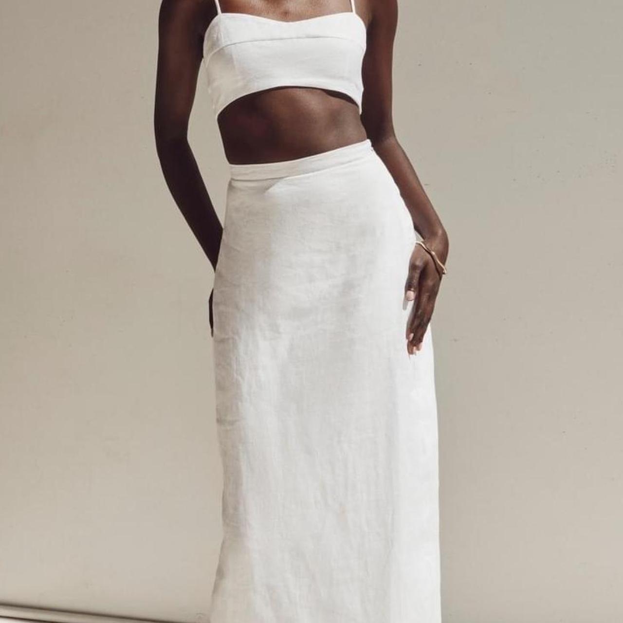 DISSH VIENNA WHITE LINEN SET // SIZE 8 // WORN THREE... - Depop