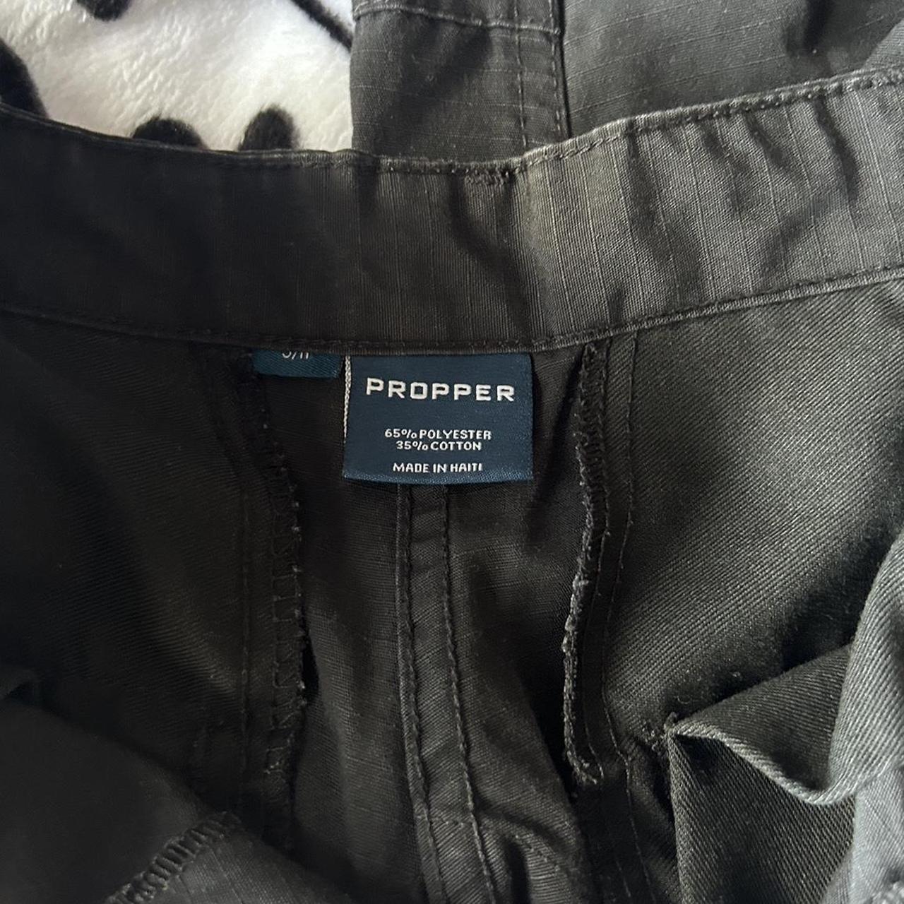 cargo propper pants black size s tears shown - Depop