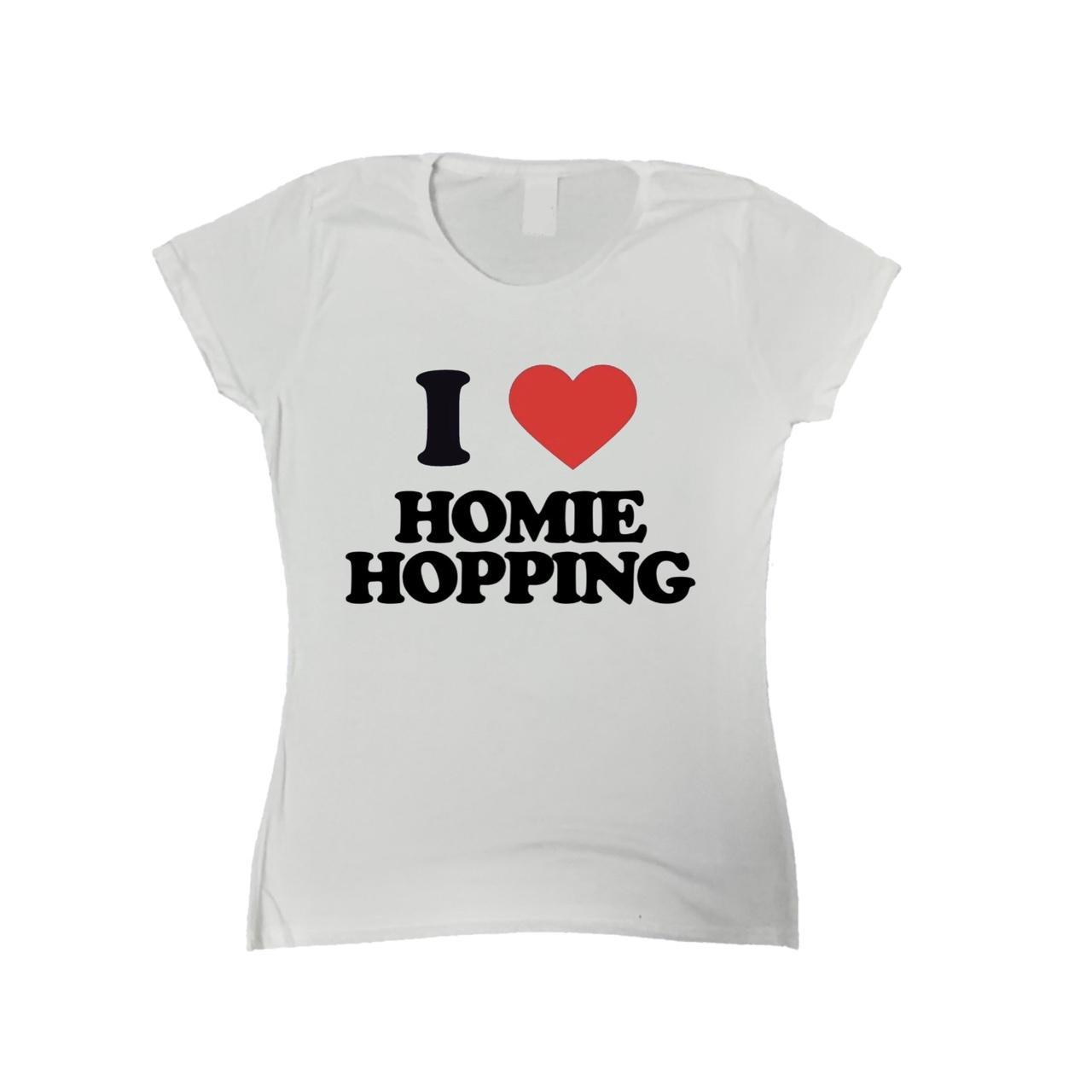 i heart homie hopping full length white baby tee🤍 ... - Depop