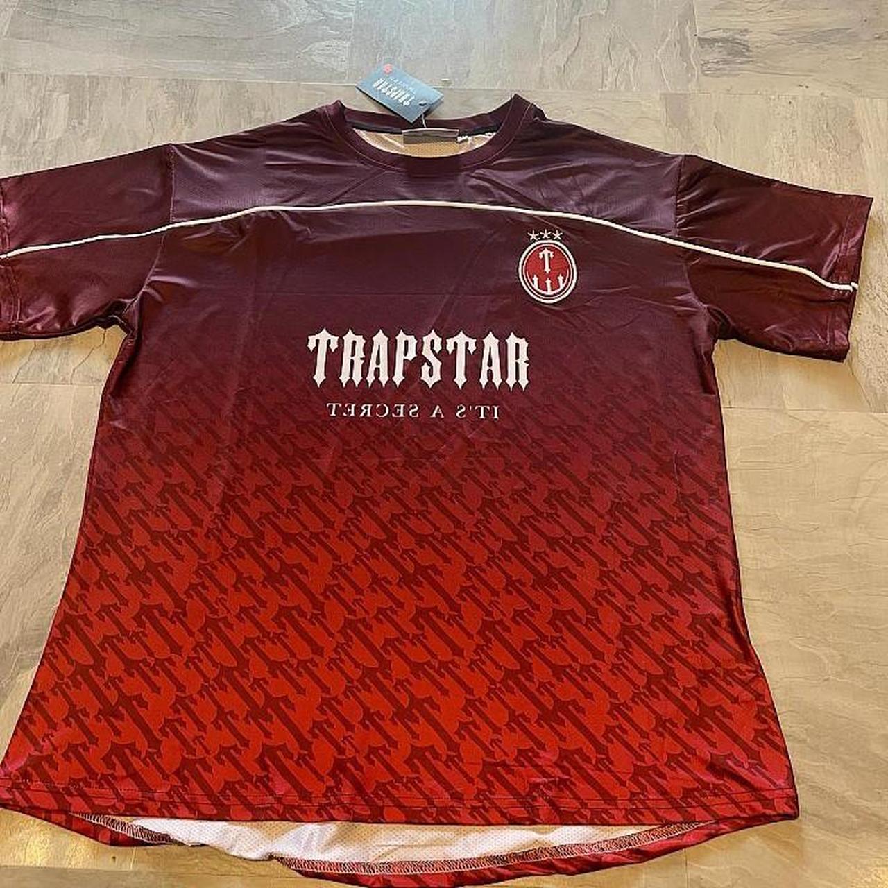 Red gradient Trapstar Football Jersey - Depop