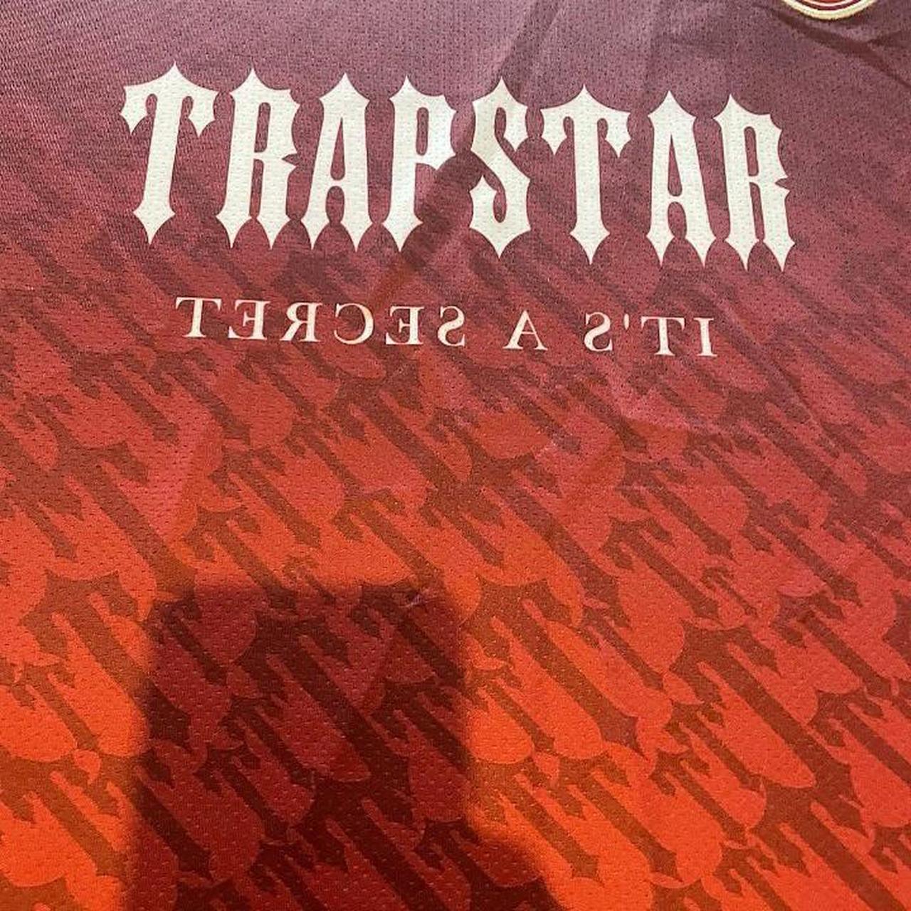 Red gradient Trapstar Football Jersey - Depop