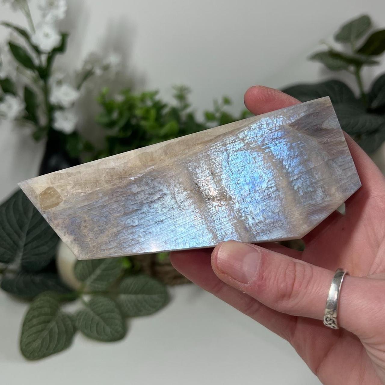 🌜 super flashy moonstone slab 🌛 📹see video for full... - Depop
