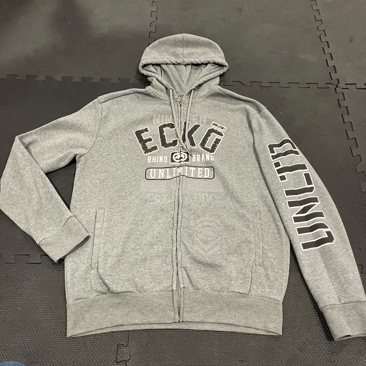 Grey ECKO Unltd. zip up hoodie #hoodie - Depop