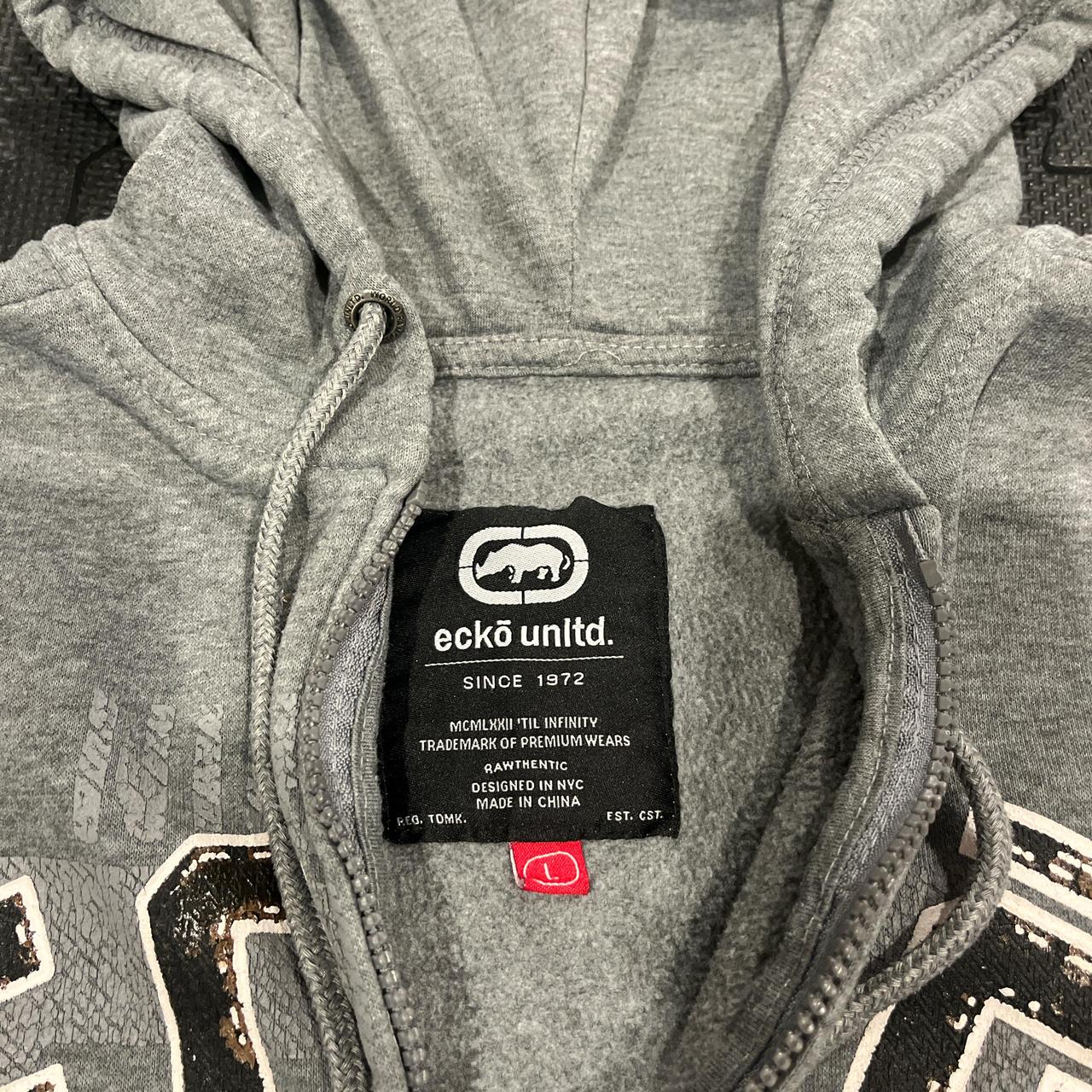 Grey ECKO Unltd. zip up hoodie #hoodie - Depop