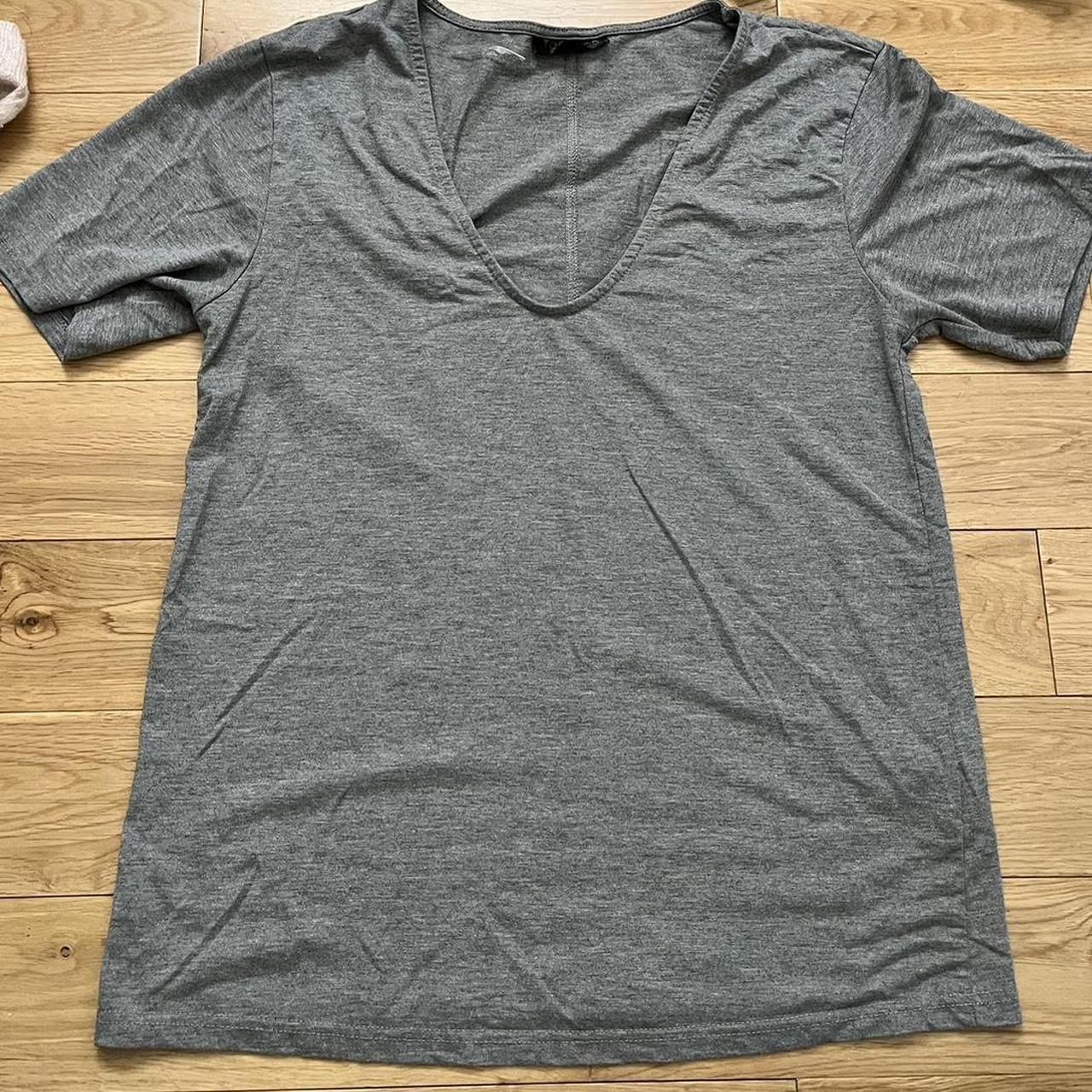 Grey V-neck tee shirt. Very soft and... - Depop