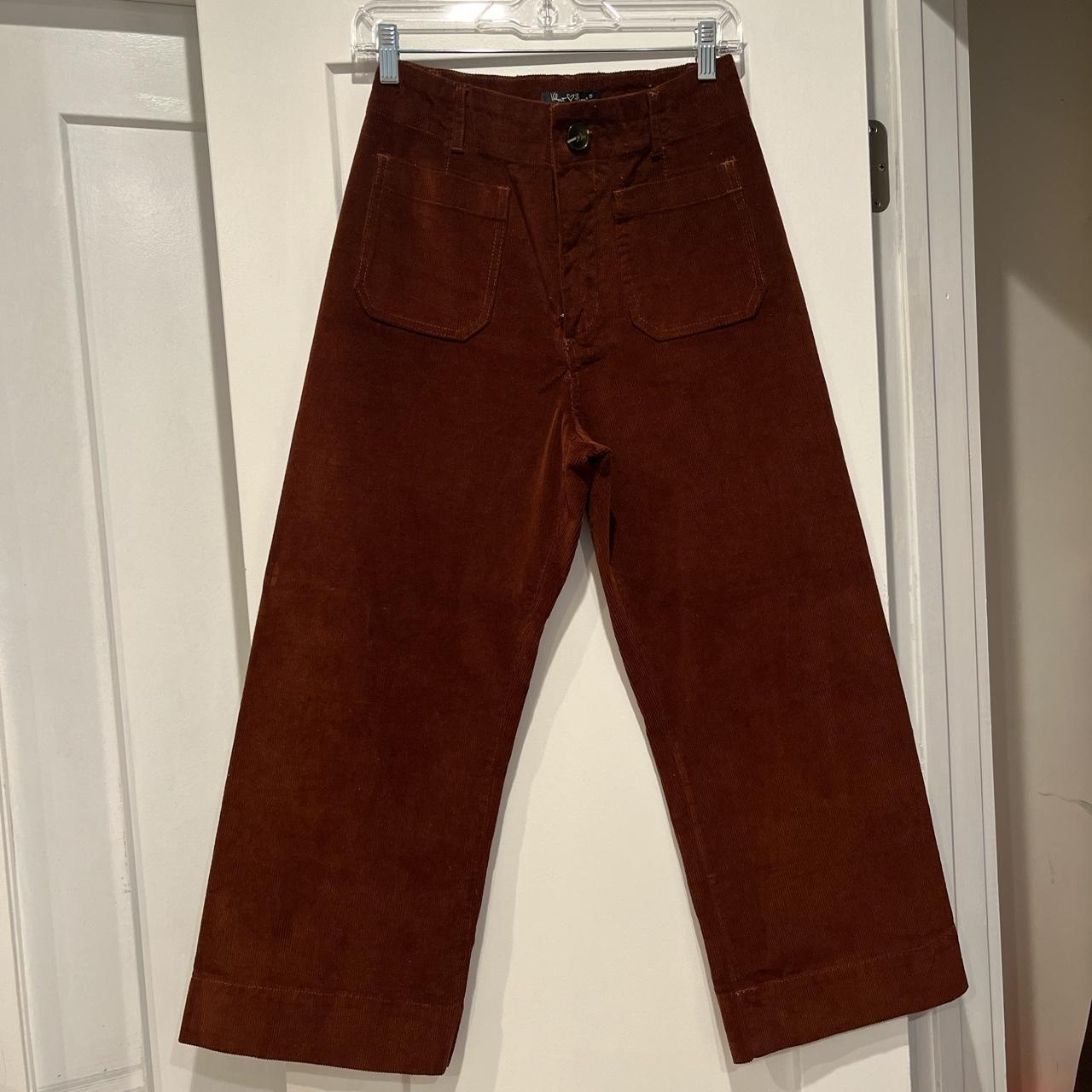 Brown corduroy trousers Wide leg high waisted... - Depop