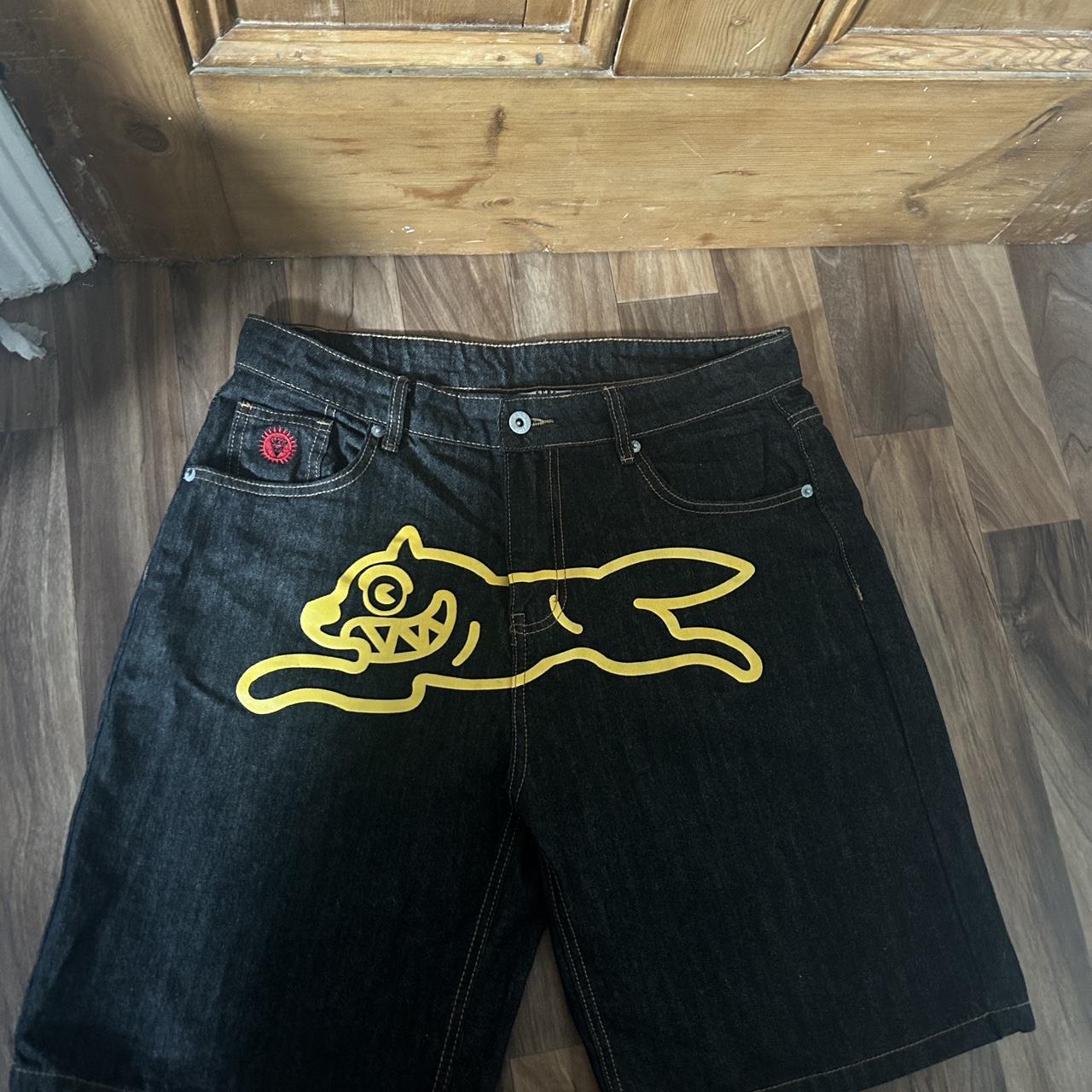 Billionaire Boys Club Ice cream black and yellow jorts - Depop