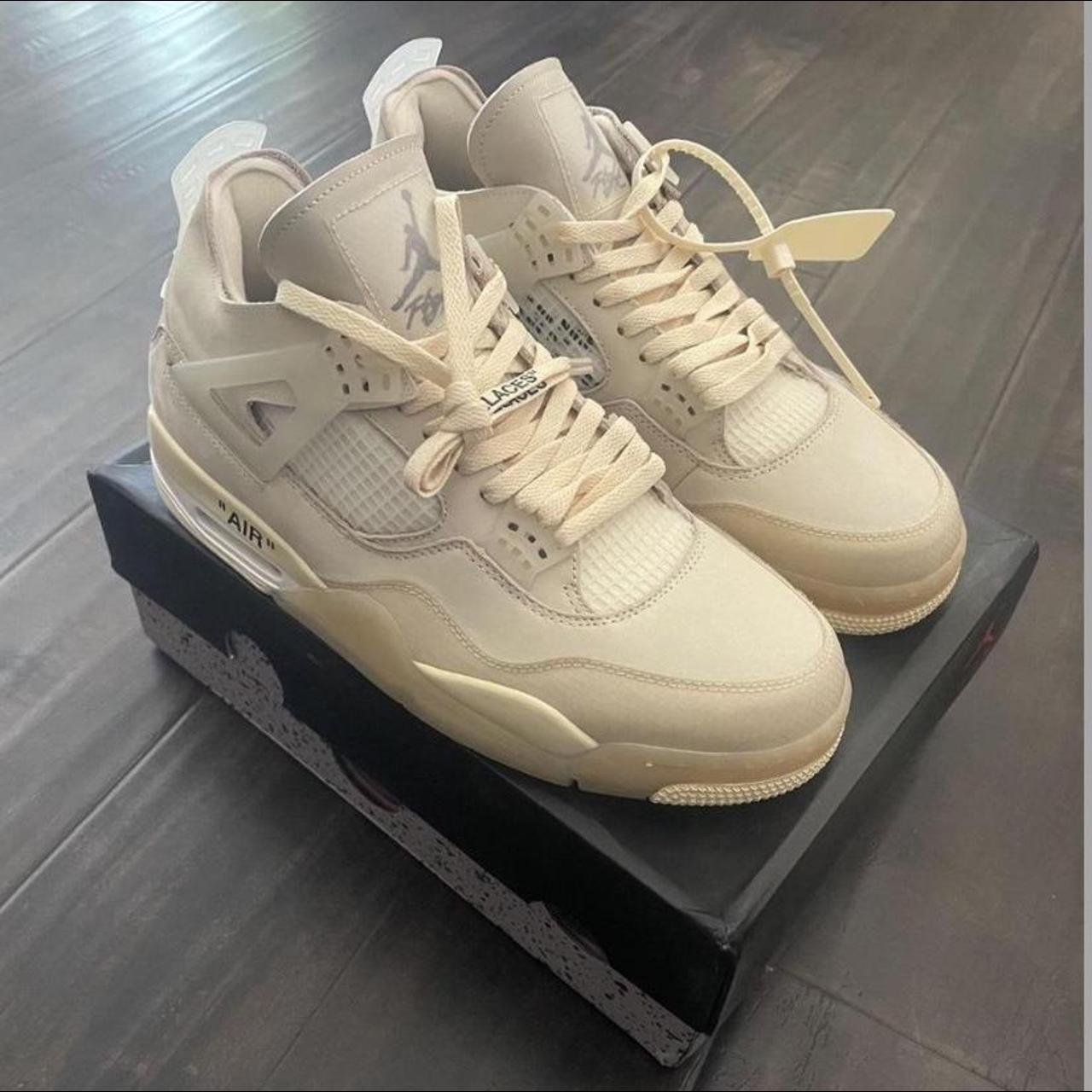 Off white Jordan 4s, size 11 in men’s in good... - Depop