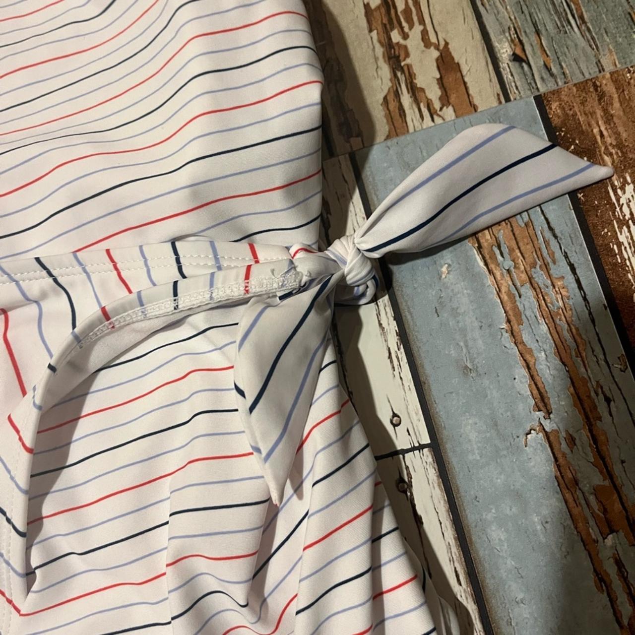 No Boundaries junior 17 artic white striped one-... - Depop