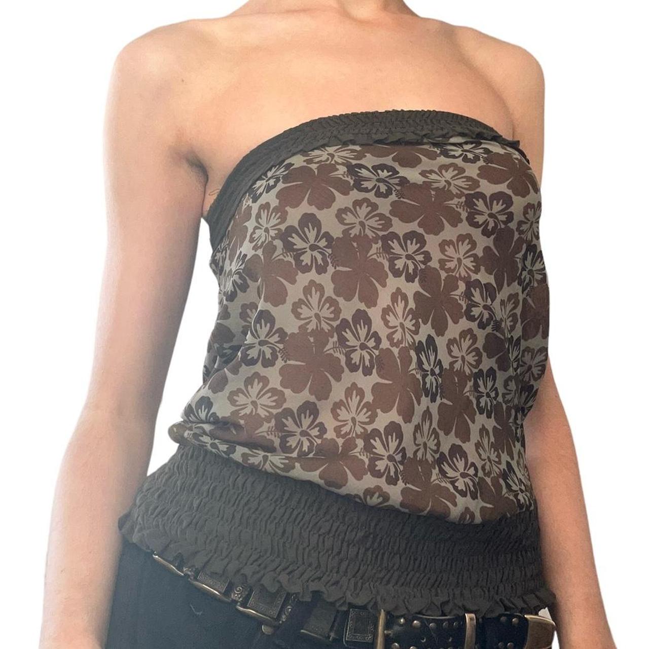 Vintage Walé Adeyemi mesh bandeau tie top Cool Green... - Depop