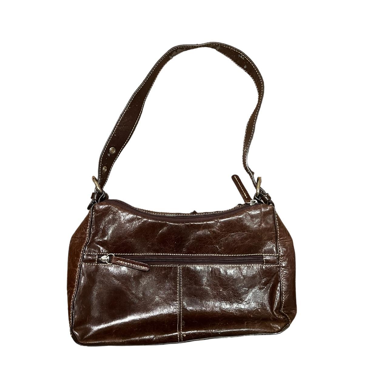 Vintage brown leather small mini purse shoulder bag... - Depop