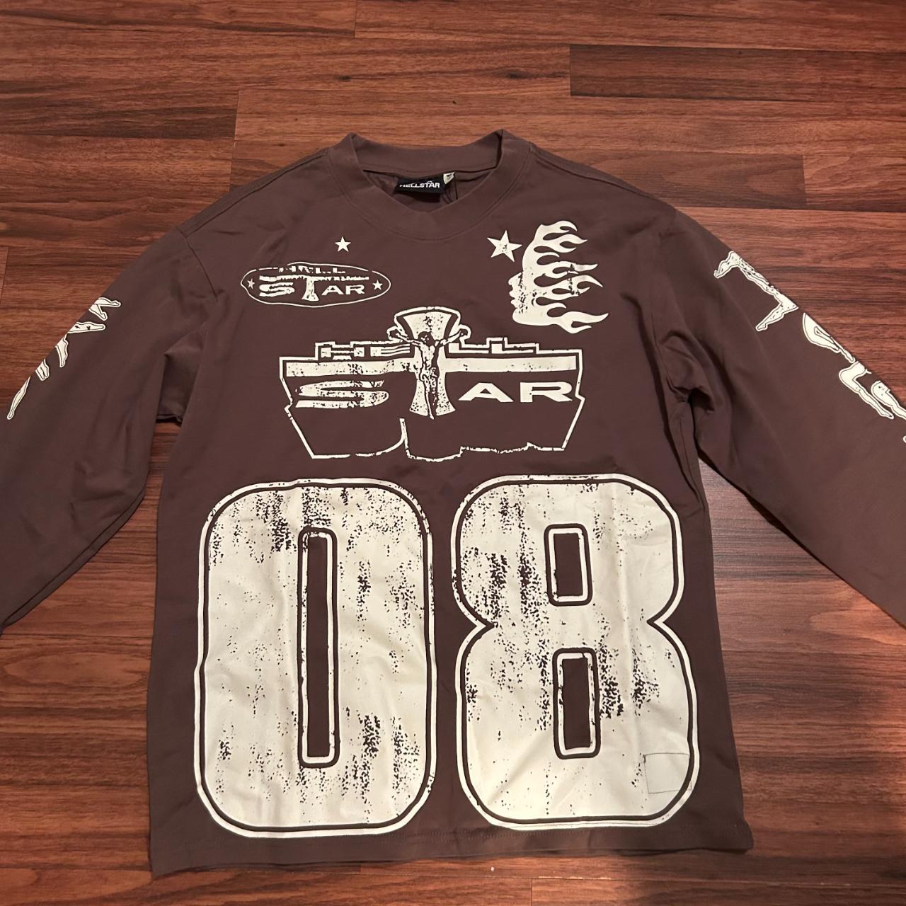 Brown Hellstar long sleeve size small brand new - Depop