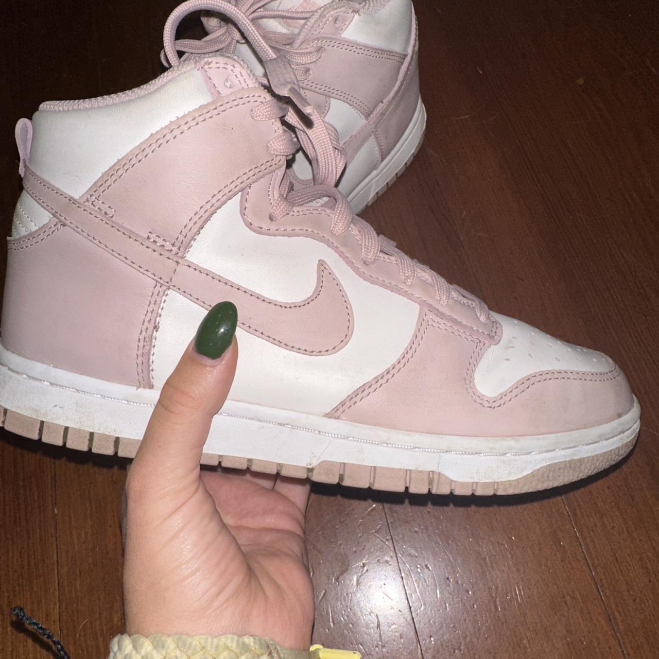 Women’s dusty pink high top Nike Dunks - Depop