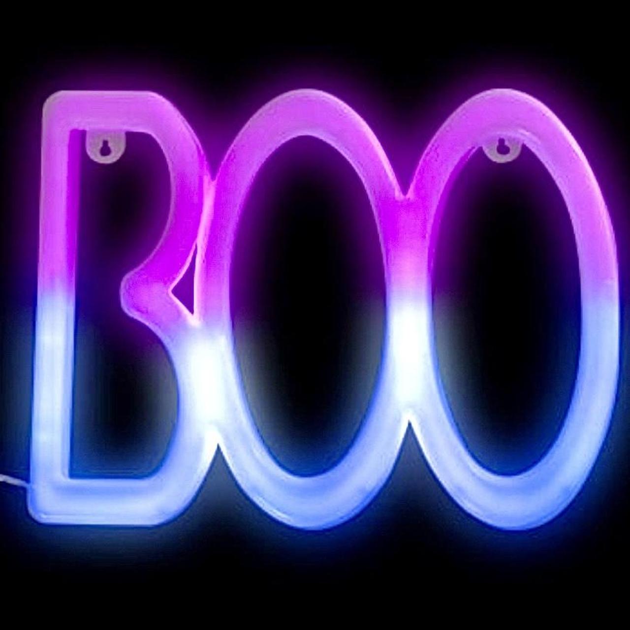 Halloween BOO Neon Lighted Sign Pink Blue NEW - Depop