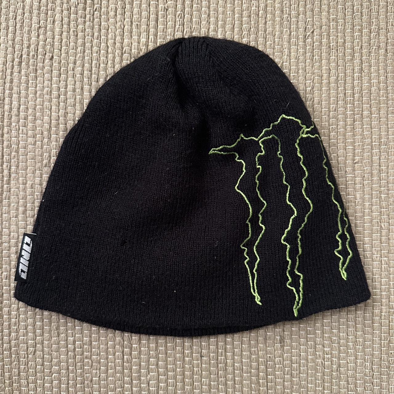 Embroidered Monster Beanie - Depop