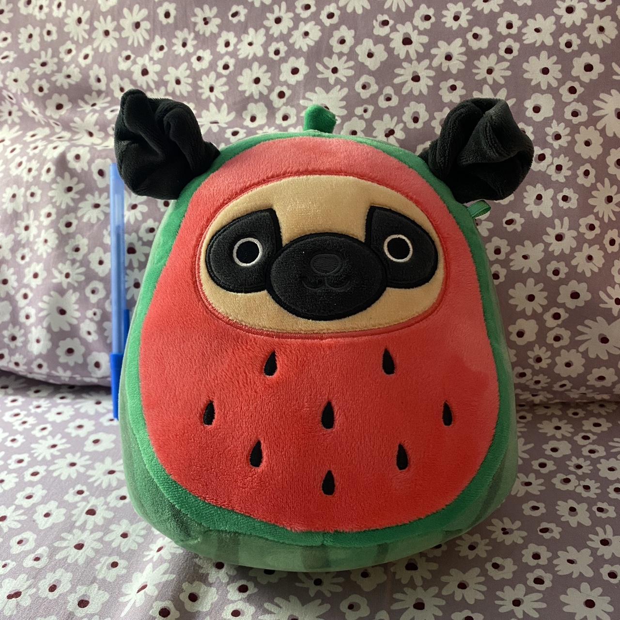 Watermelon Squishmallow Pug Excellent... - Depop