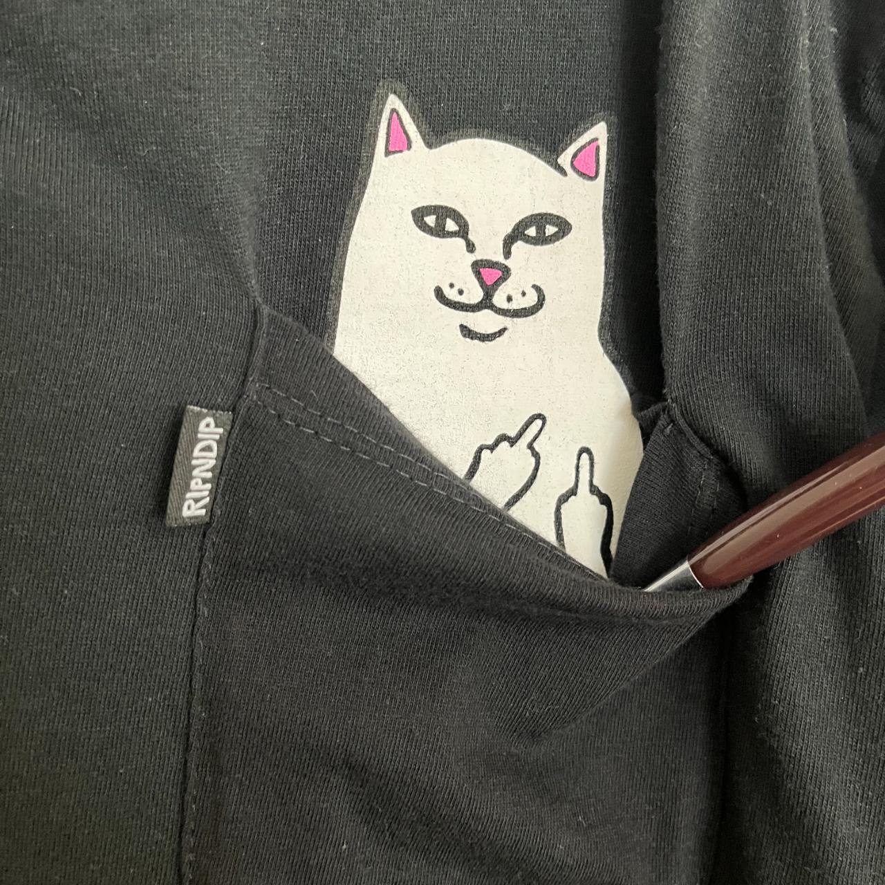 Rip N Dip OG Lord Nermal Cat Pocket T-Shirt Black-... - Depop
