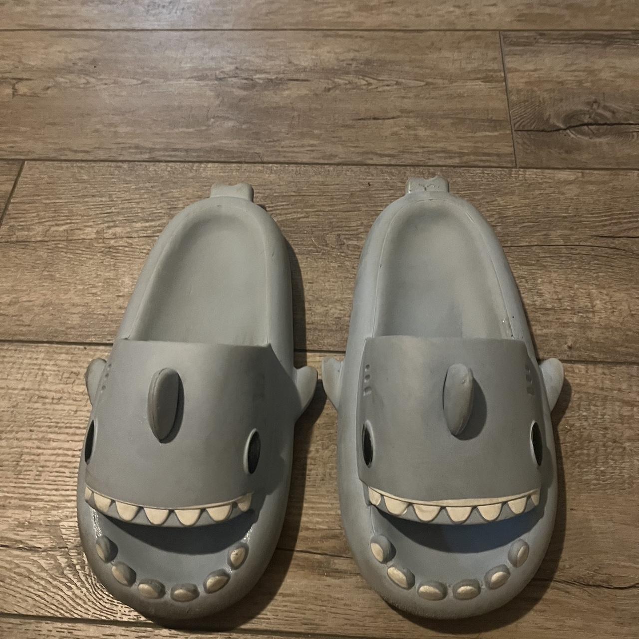 Official shark slides. Worn and a little dirty. Will... - Depop