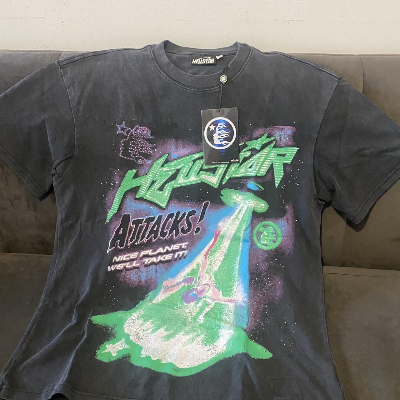 Hellstar black cotton tee 2-3 days shipping ... - Depop