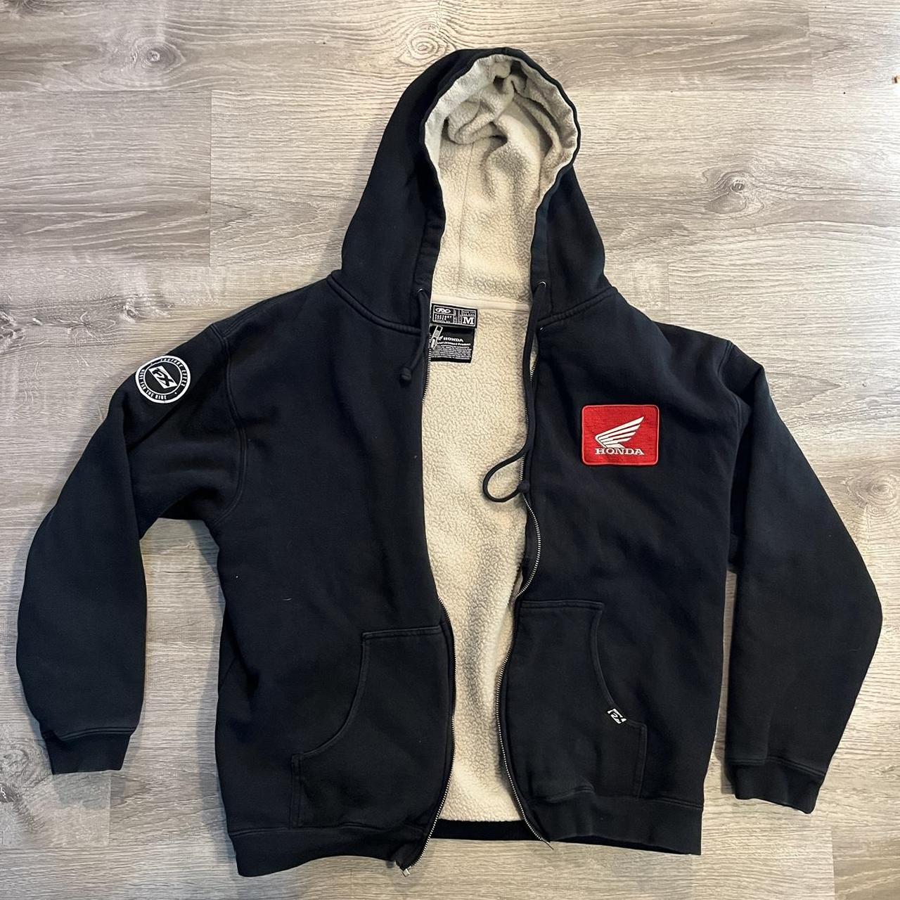 Factory Effex Honda Sherpa-Lined Zip-Up Hoodie size... - Depop