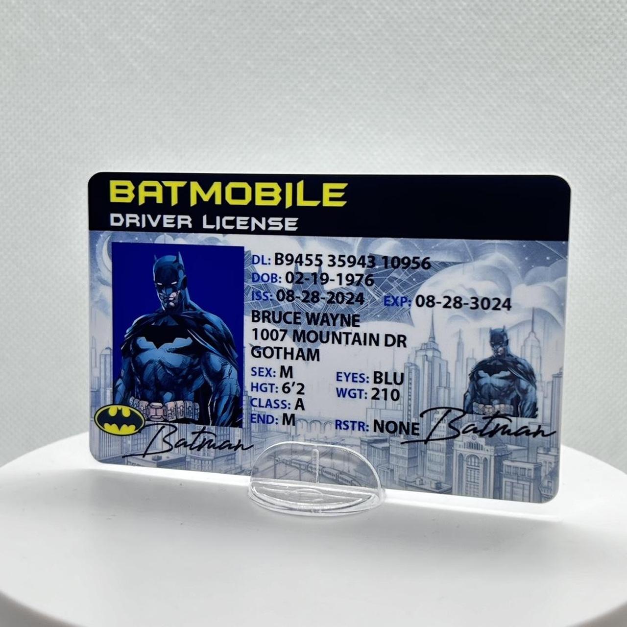 Batman Batmobile driver license #batman #batmobile... - Depop