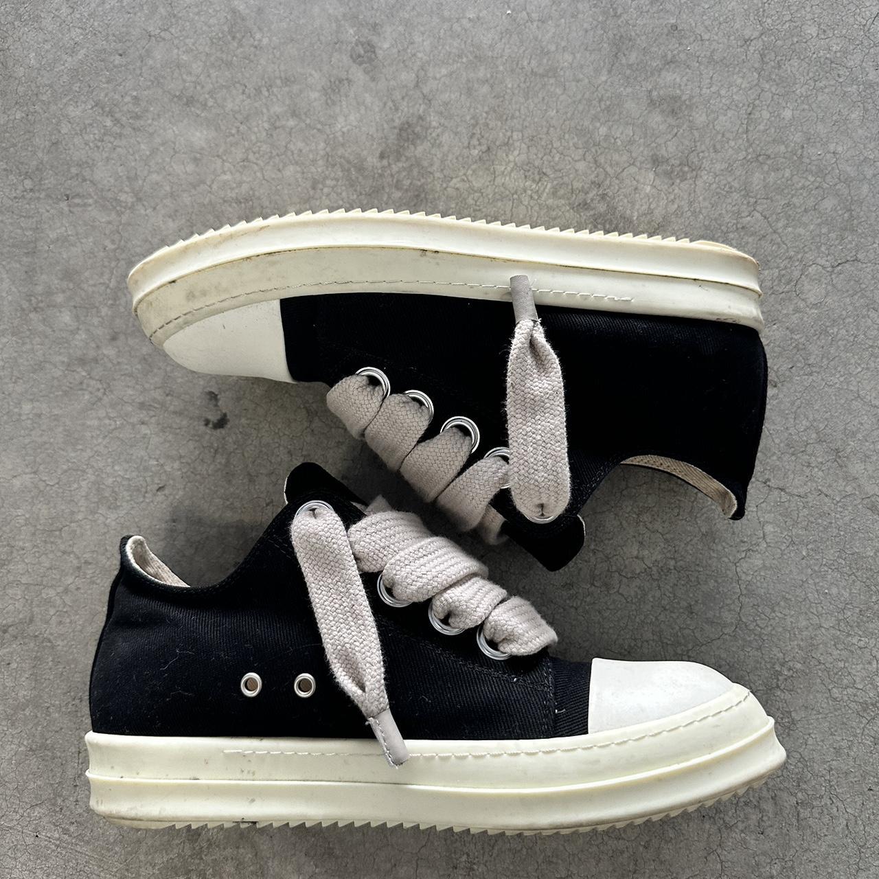 •Jumbo Lace Rick Owen Ramones(Canvas) •Size 44(Mens... - Depop
