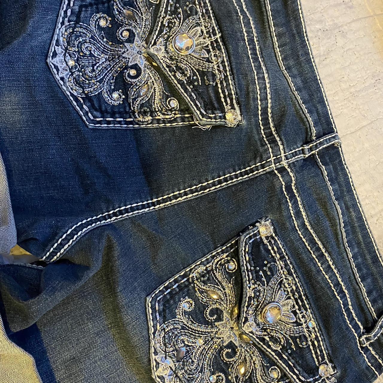 y2k Emo Bling Shorts Size 8 - Depop