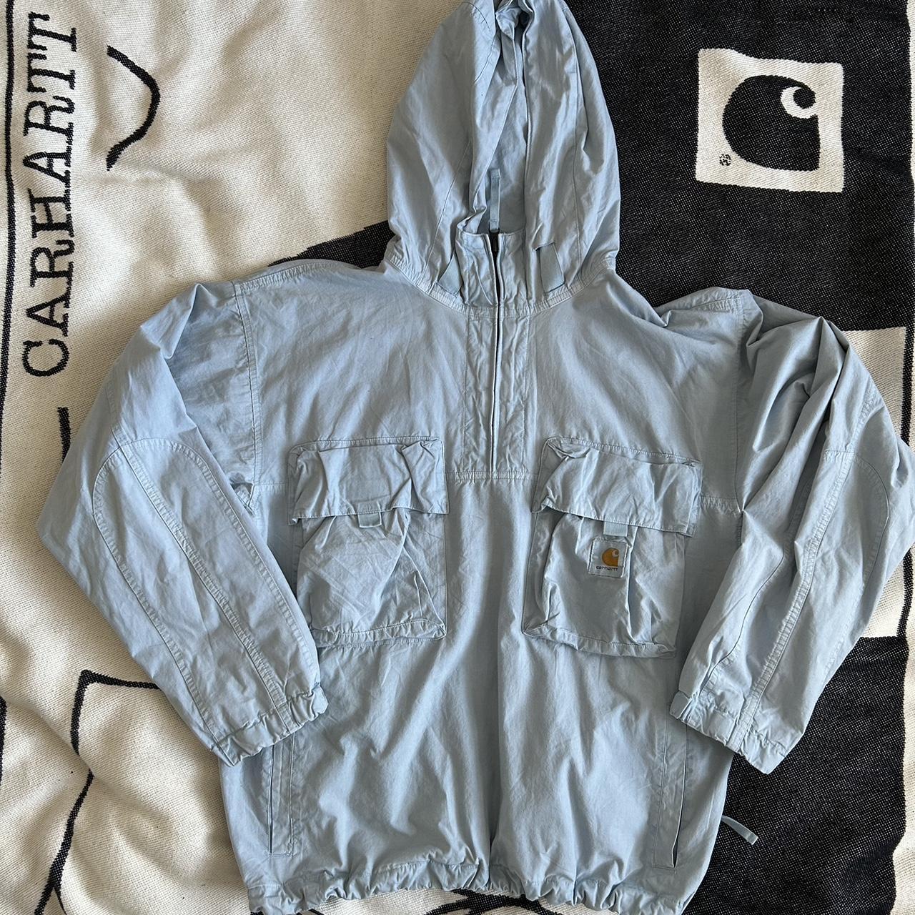Carhartt Pale Blue Half Zip Jacket Size Large... - Depop
