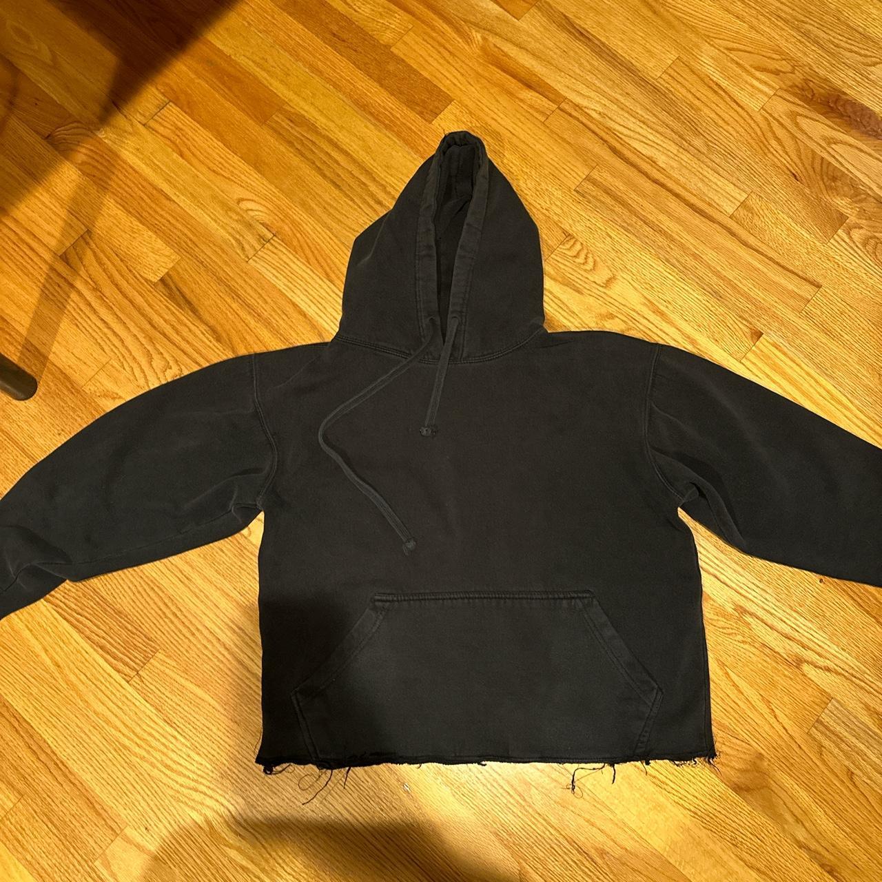 All black hoodie, has been altered, cropped and... - Depop