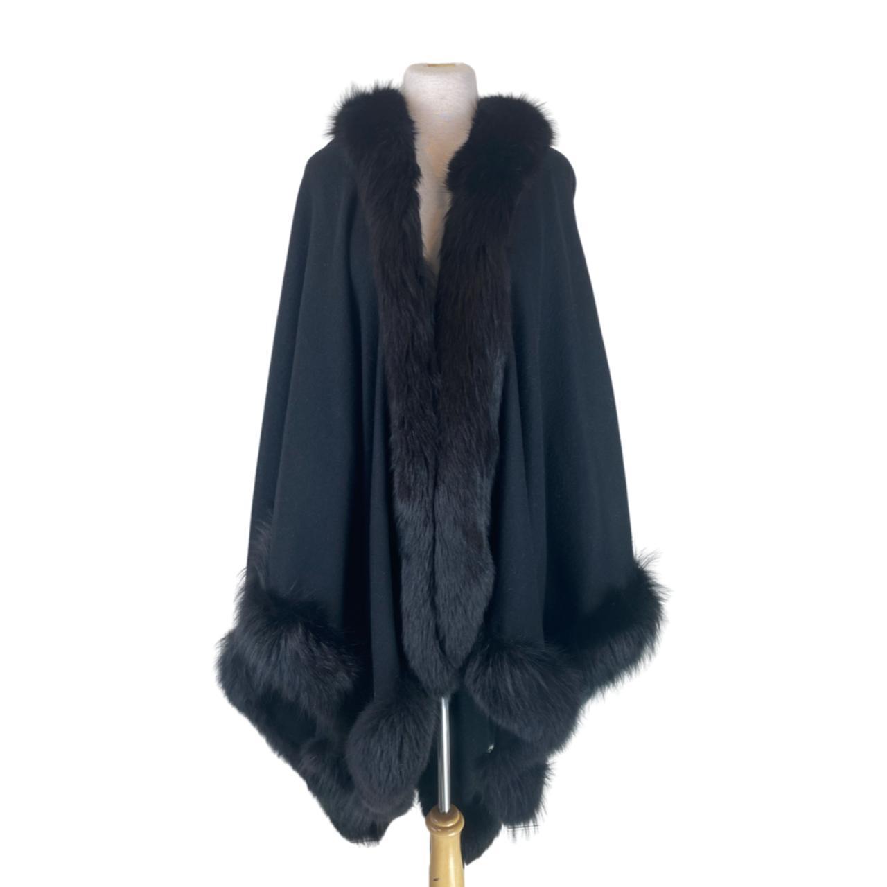 Black cape one size - feels size faux fur and... - Depop