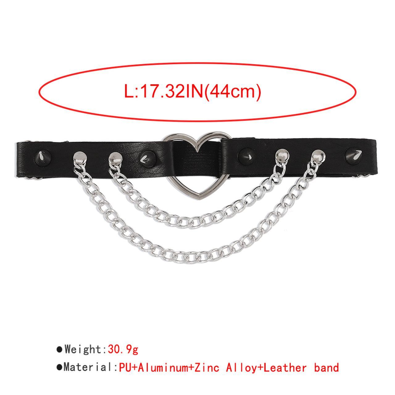 Sexy Leg Chain Leather Elastic Spiked Leg Harness... - Depop