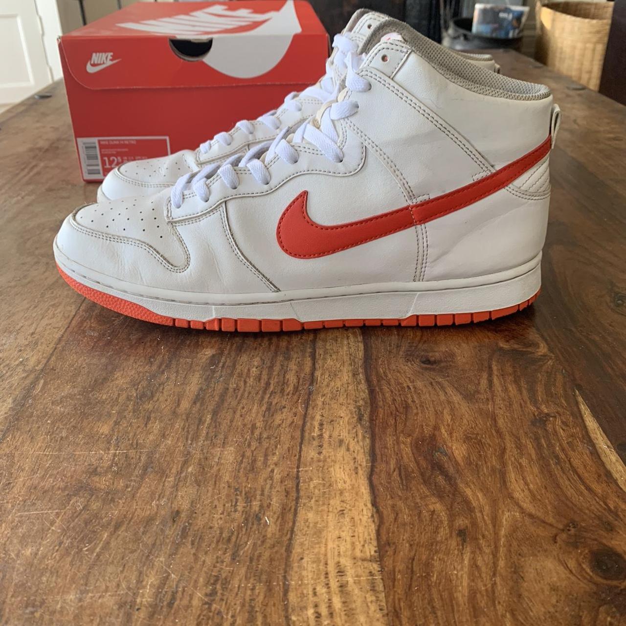 Nike Dunk High Retro Picante Red White. Condition:... - Depop
