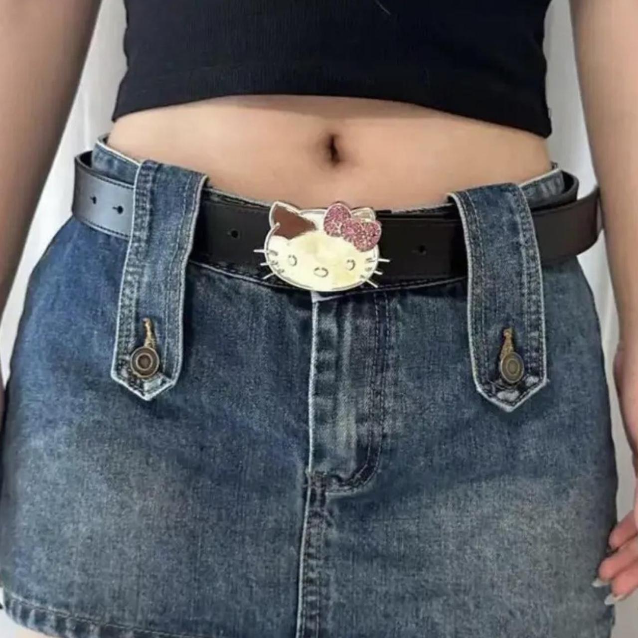 y2k Hello Kitty Leather Belt Add a special touch to... - Depop
