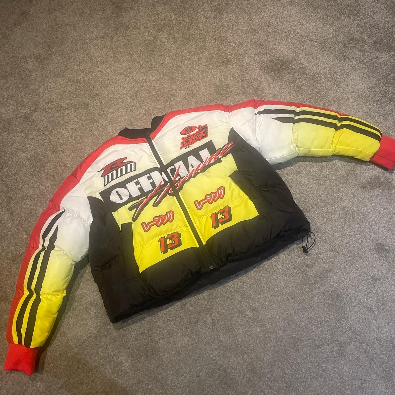 Small Puffer racing Jacket Only worn once.... - Depop