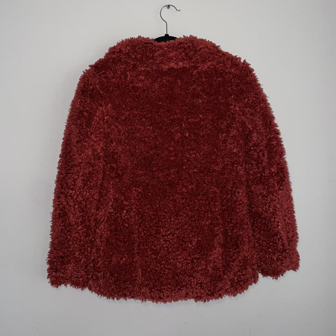 Red Fluffy Coat Size S, fits like a S/M I bought... - Depop