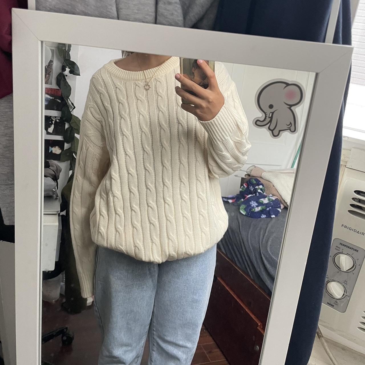 Shein Cream Knit Sweater - Depop