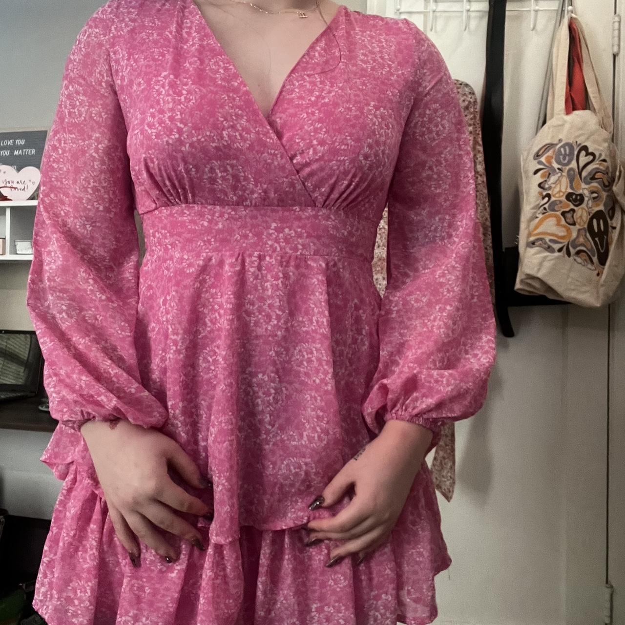 Hot pink dress with back tie Bought at TJ Maxx Worn... - Depop