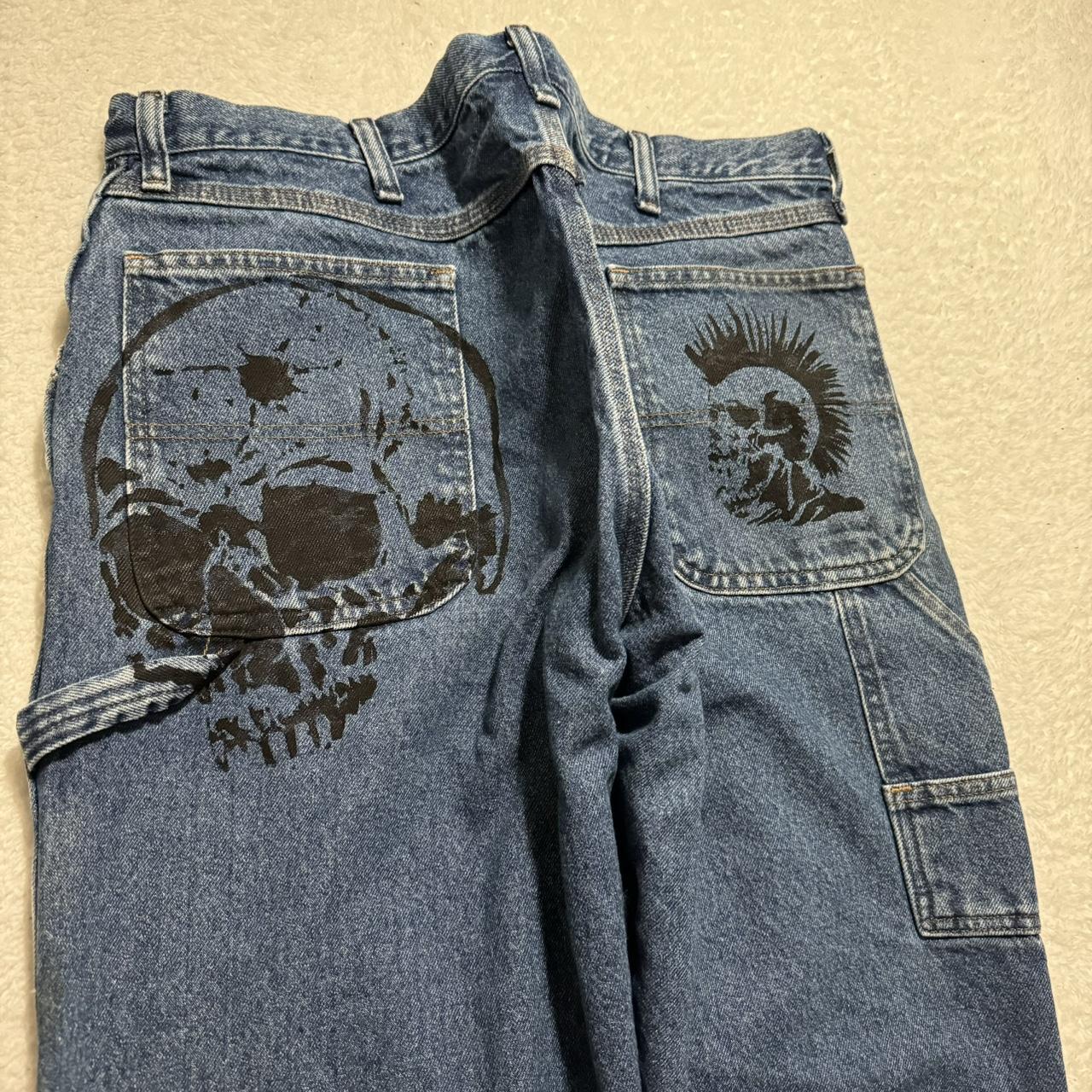 baggy wide leg jnco style carpenter jeans ⚫️... - Depop