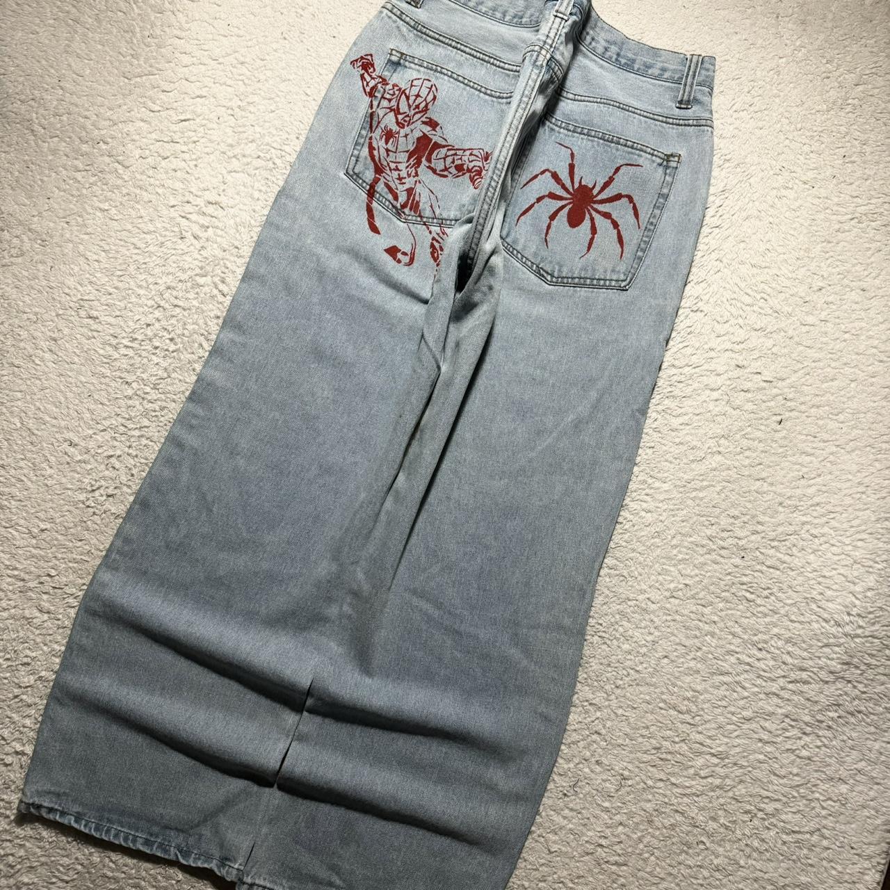 Baggy jnco style spiderman jeans ⚫️ measures to 38W... | Depop