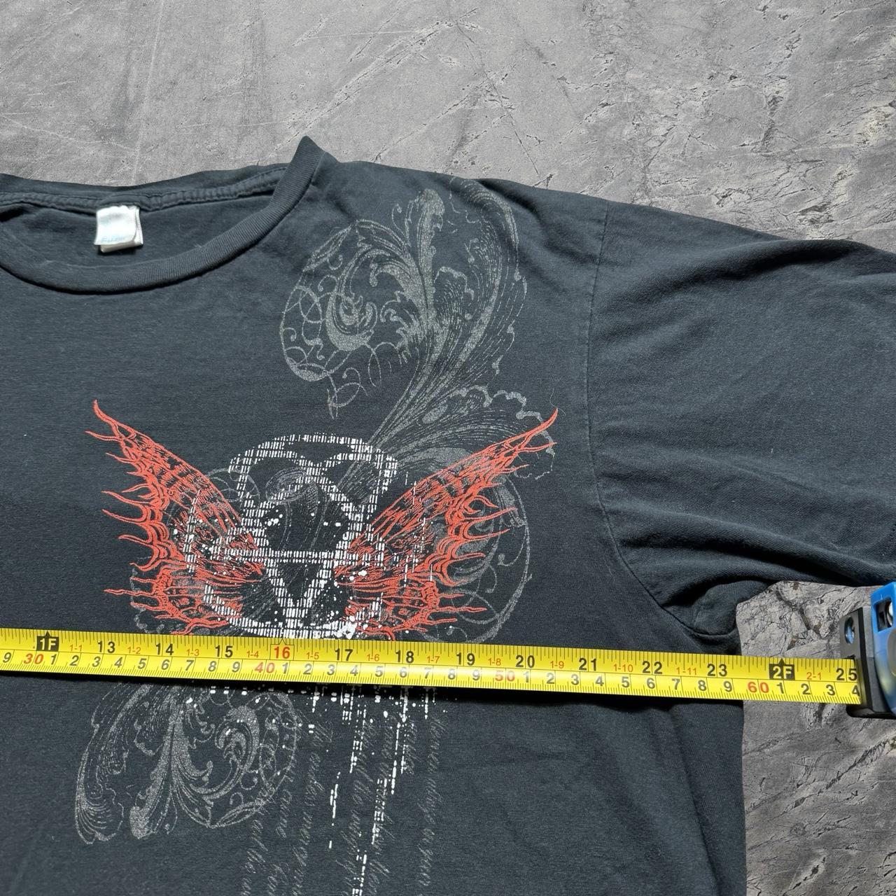 Y2K Affliction Style cross cyber grunge black t... | Depop