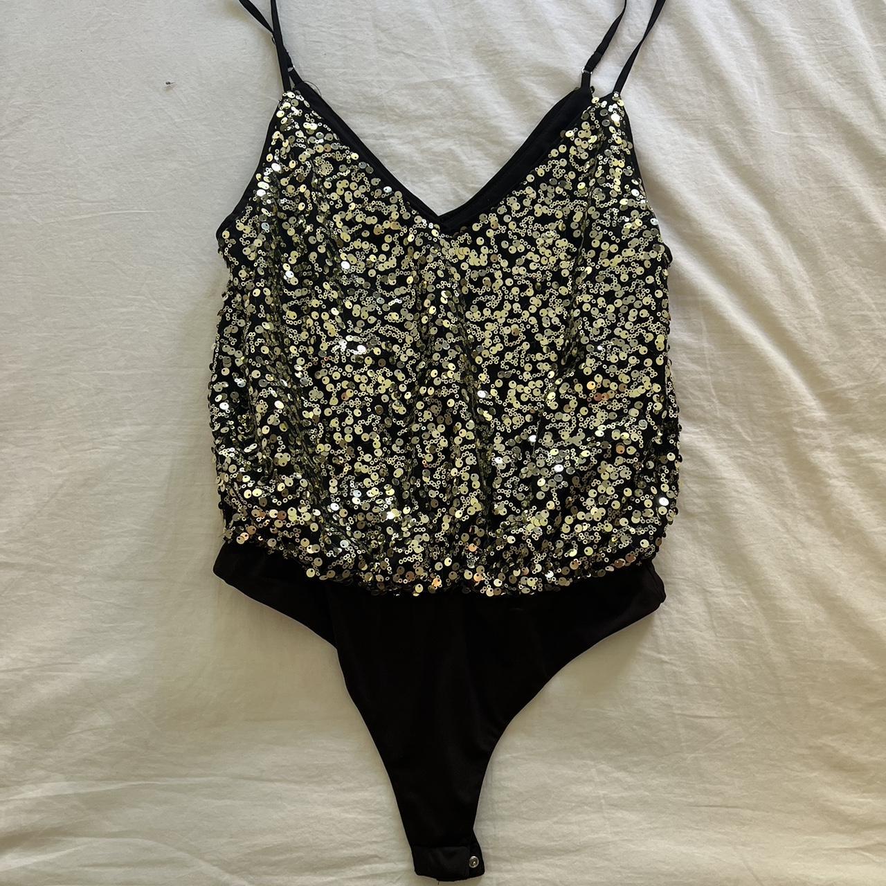 H:ours gold glitter bodysuit- perfect for new years... - Depop