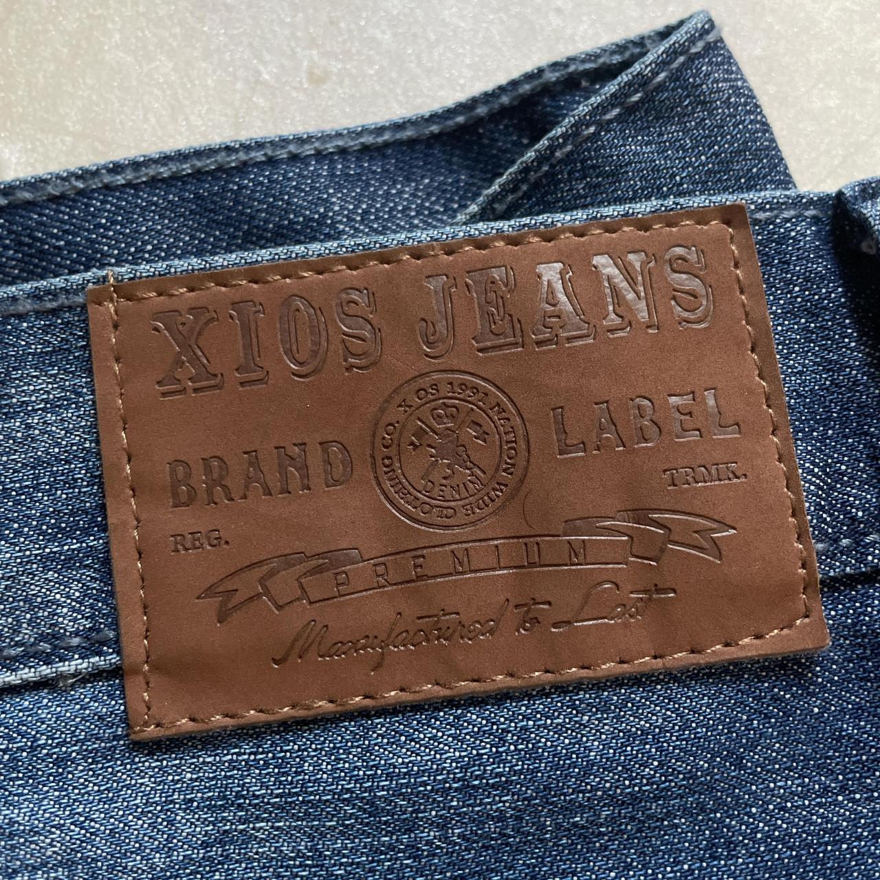 XIOS y2k baggy streetwear jeans with embroidered... - Depop