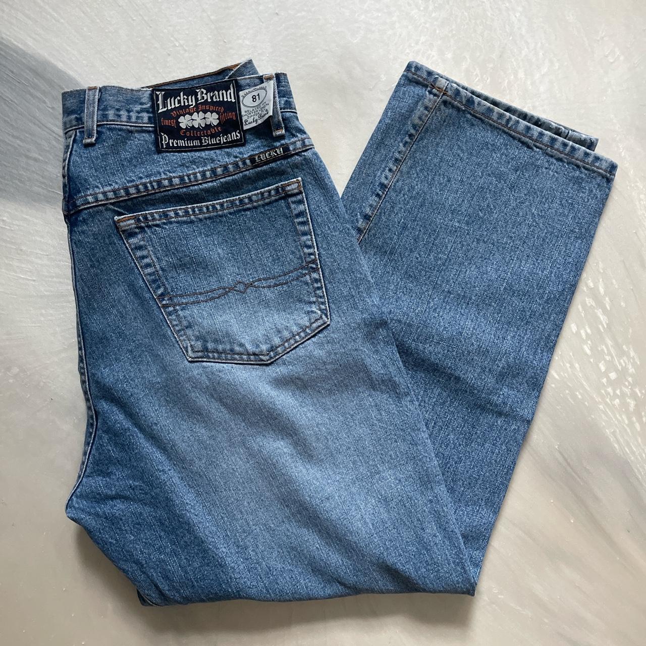 LUCKY BRAND vintage baggy blue jeans... - Depop