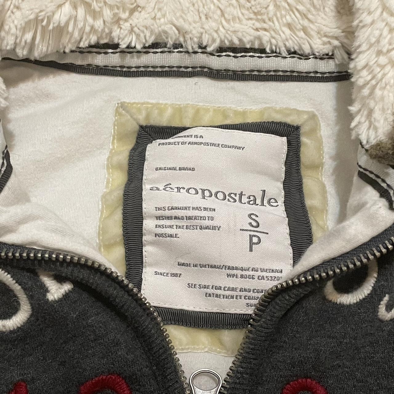 aeropostale rare vintage fur trimmed hoodie zipup... - Depop