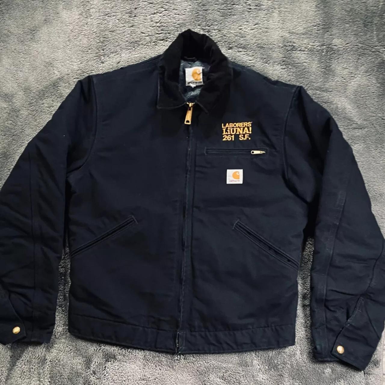 Carhartt Jacket Mens sz Small Black Full Zip Duck... - Depop