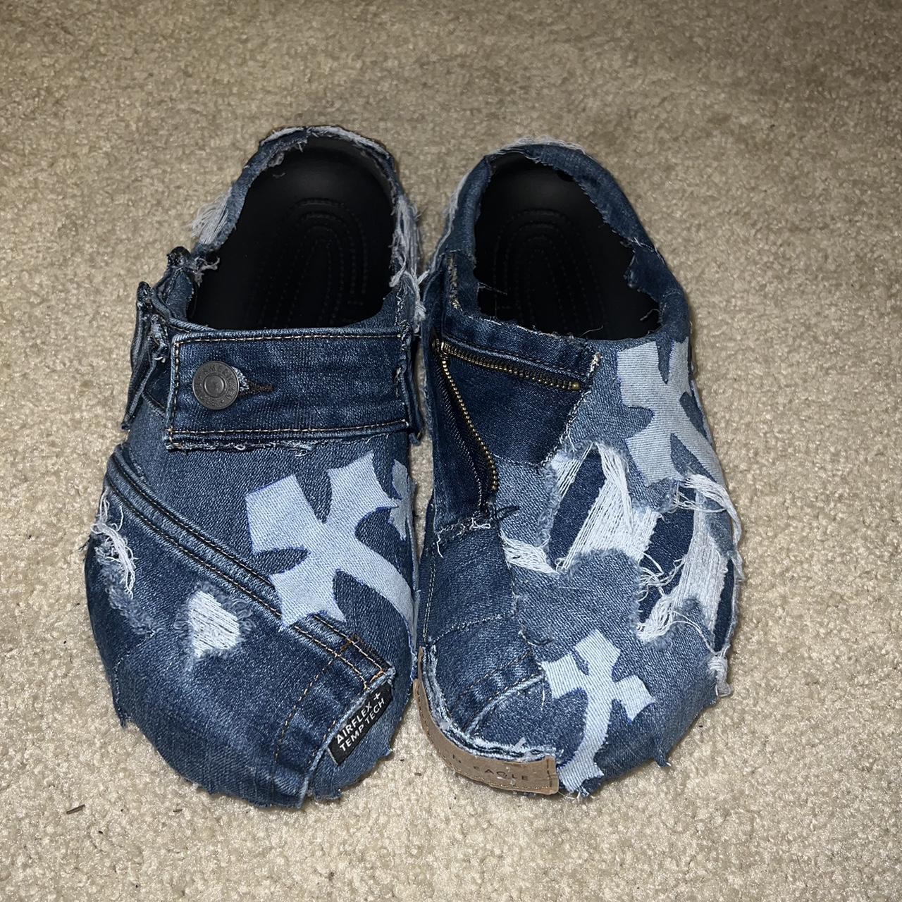 Custom Denim Crocs Men’s 13 Super cool customs... - Depop