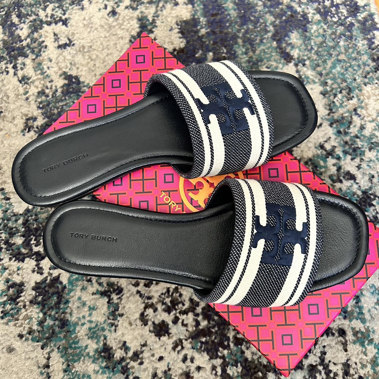Tory Burch Double T Jacquard Slide, brand new but I... - Depop