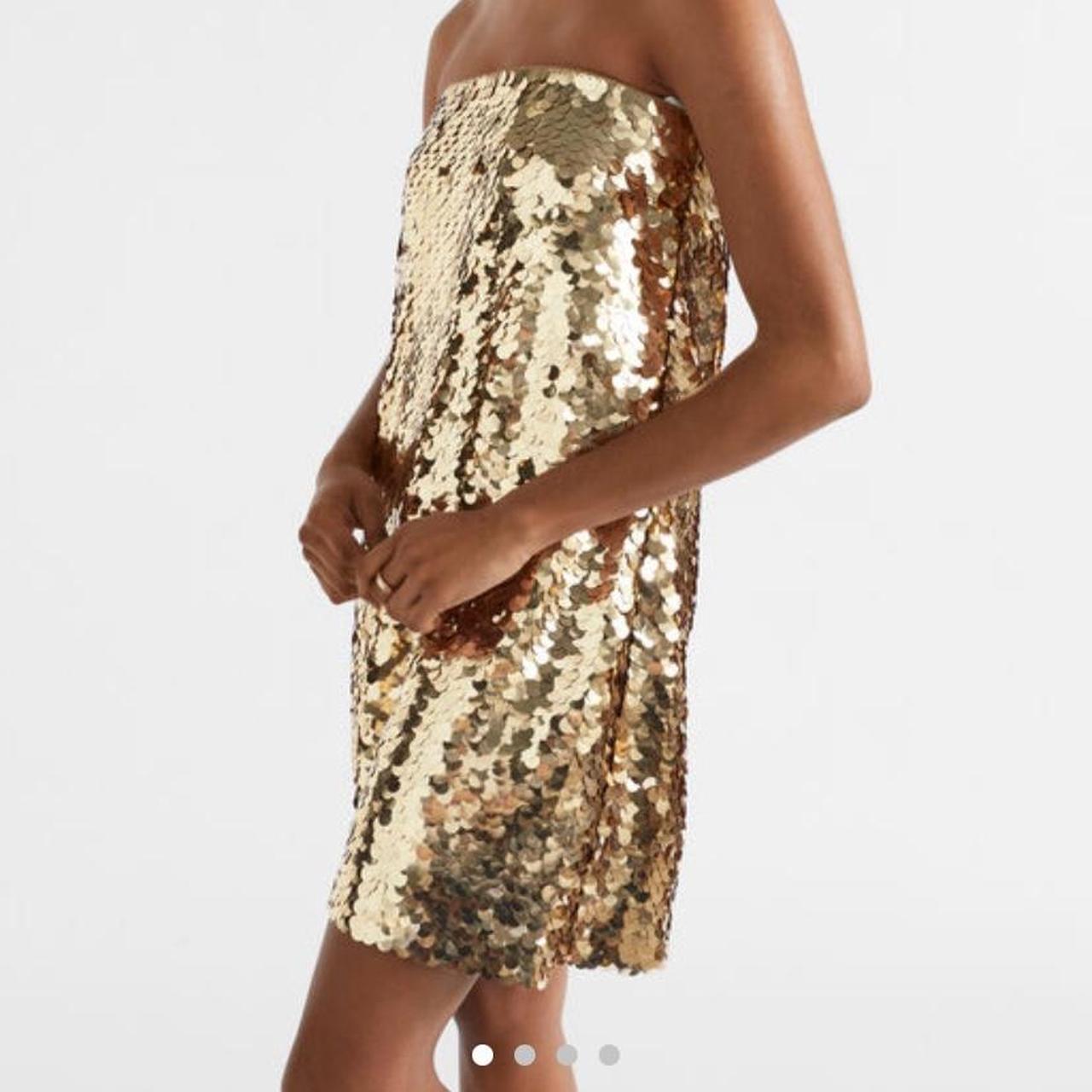 Seed gold sequin mini dress, brand new with tags... - Depop