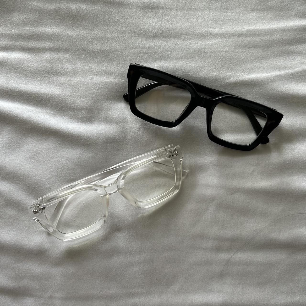 Oversized black & clear glasses Lightly worn - Depop